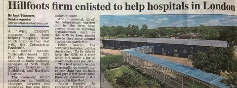 NHS Hospital Walkway Commercial Canopy Shelter UK